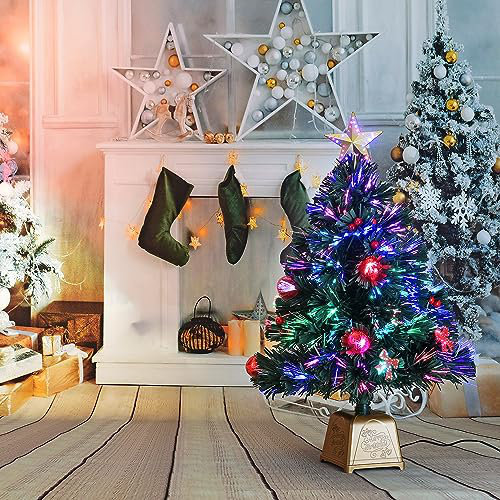 The Holiday Aisle® 24inch Green Fiber Optic Christmas Tree | Wayfair